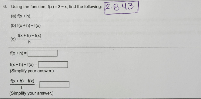 Solved 5. Use the given table to complete the table below.6. | Chegg.com