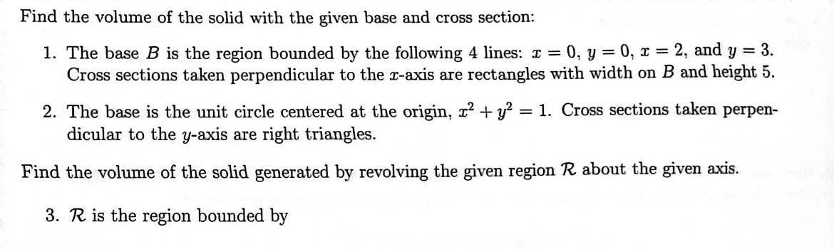 Solved Find the volume of the solid with the given base and | Chegg.com
