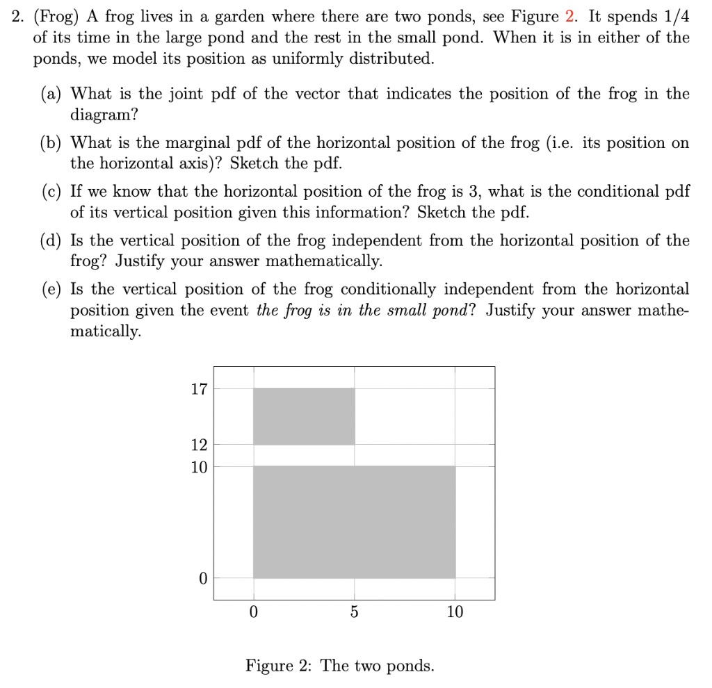 Solved 2. (Frog) A frog lives in a garden where there are | Chegg.com