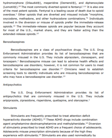 Solved Drug Diversion and the scope of the Problem "Drug | Chegg.com