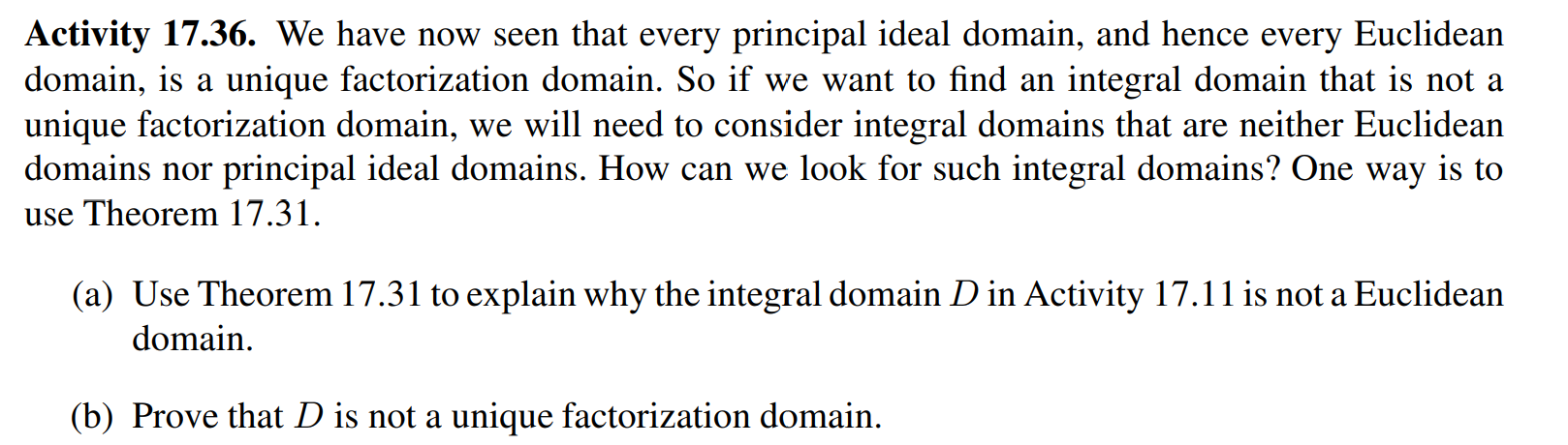 Solved Activity 17.36. We have now seen that every principal | Chegg.com