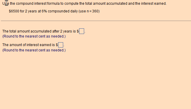 Solved Use the compound interest formula to compute the | Chegg.com