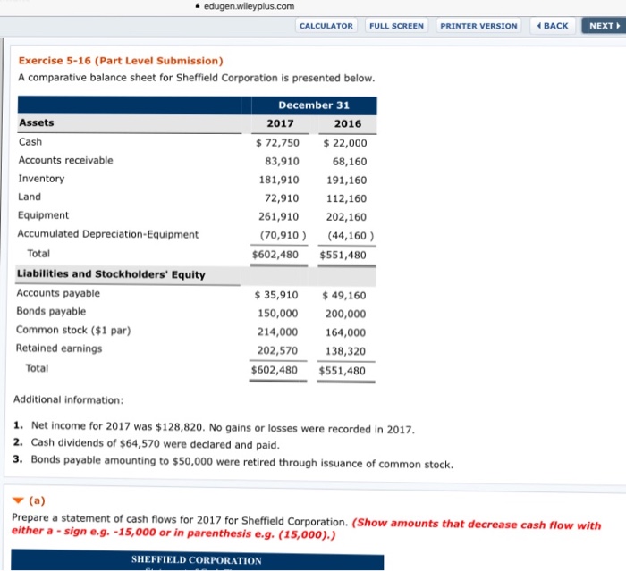Solved CALCULATOR FULL SCREEN PRINTER VERSION BACK NEXT | Chegg.com