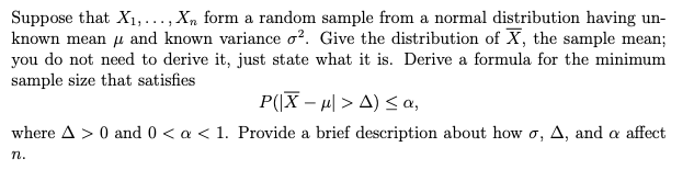 Solved Suppose that X1,…,Xn form a random sample from a | Chegg.com