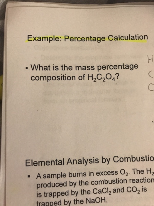 Solved Example: Percentage Calculation .What is the mass | Chegg.com