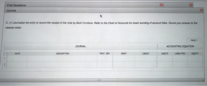 Solved Entries for notes receivable Chart of Accounts First | Chegg.com