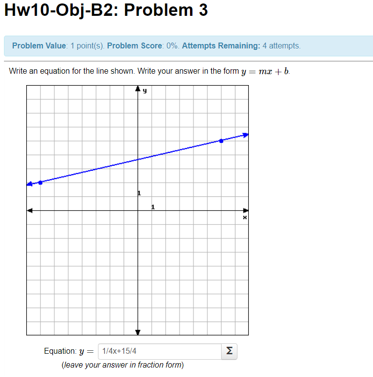 Write an equation for the line shown. Write your | Chegg.com