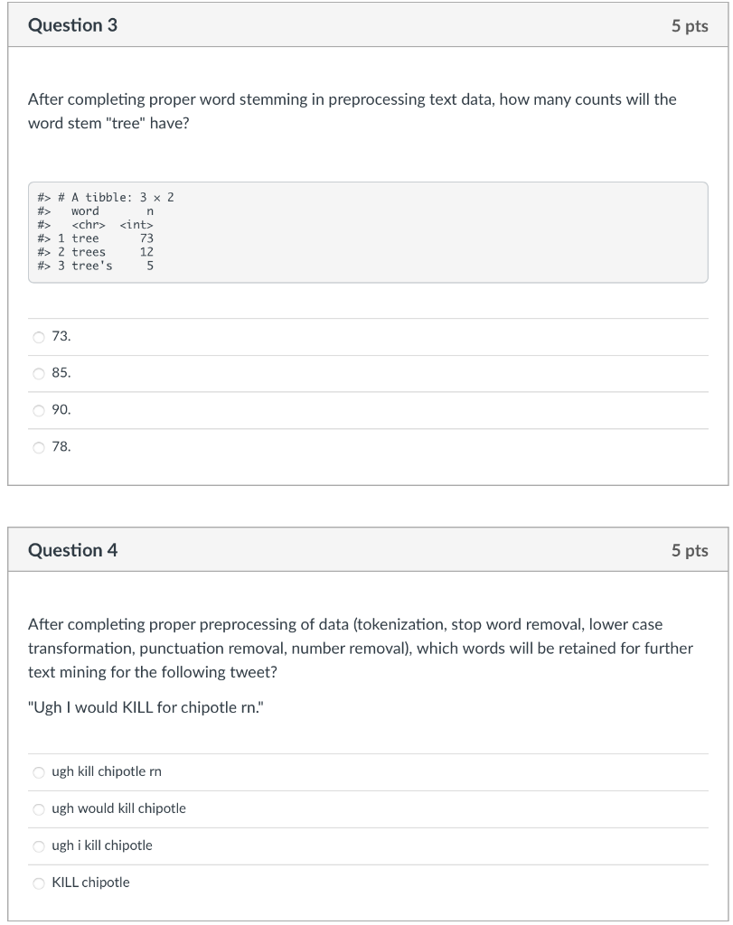 Solved The following table shows the results from a word | Chegg.com