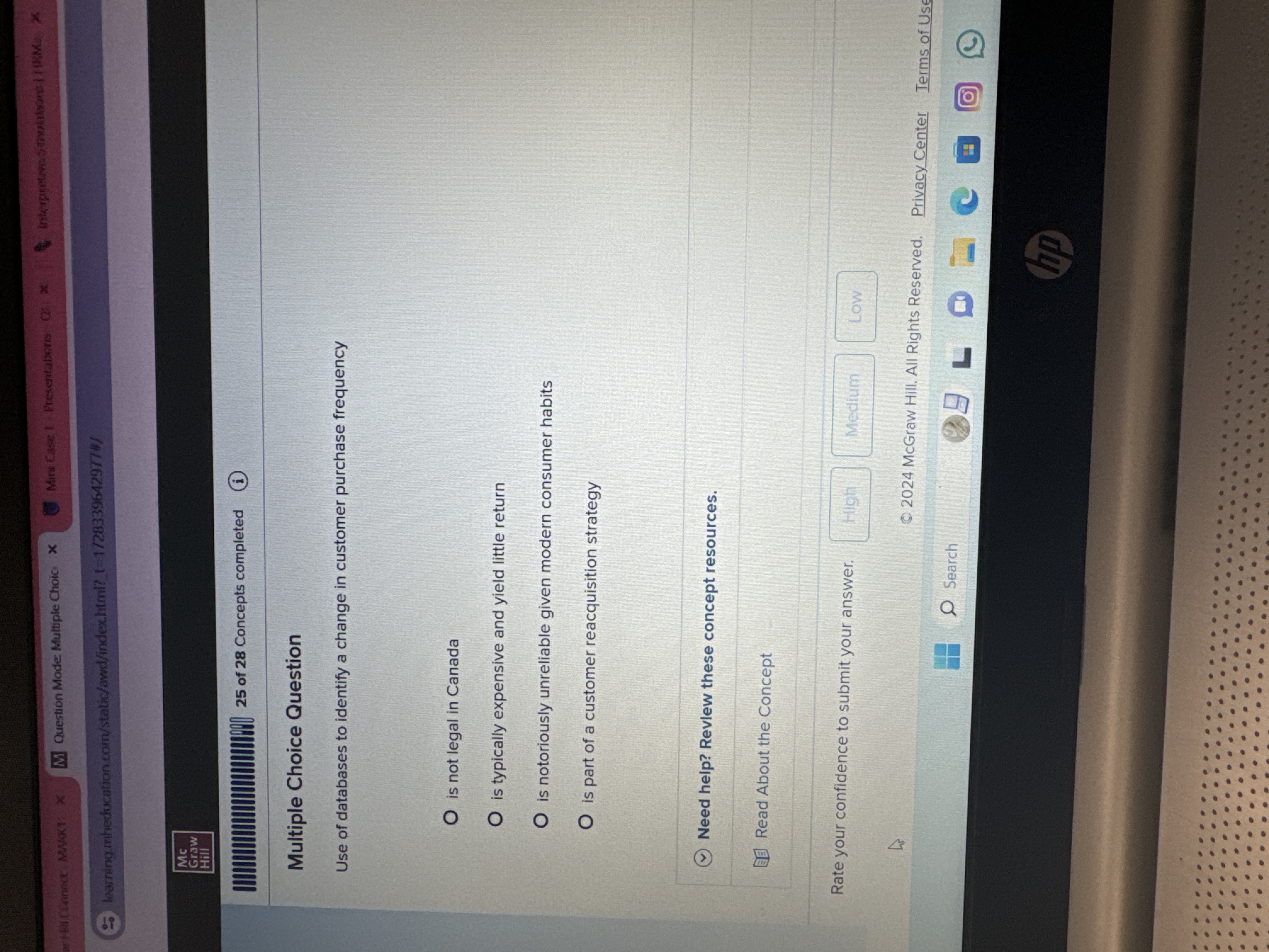 Solved Multiple Choice QuestionUse of databases to identify | Chegg.com