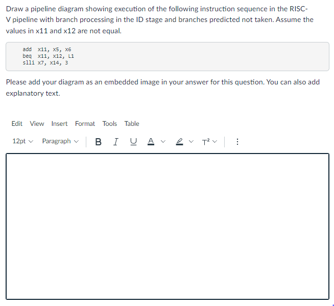 Solved Draw a pipeline diagram showing execution of the | Chegg.com