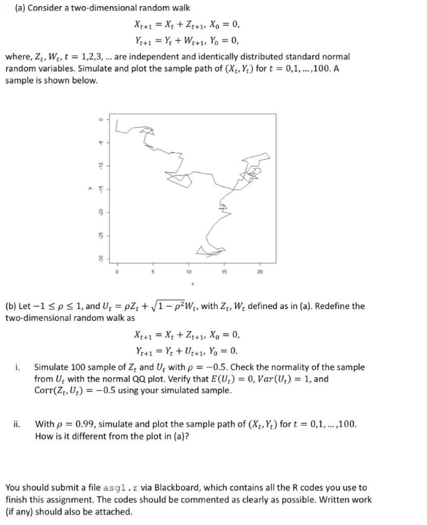 (a) Consider a two-dimensional random walk | Chegg.com