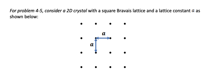 Solved For problem 4-5, consider a 2D crystal with a square | Chegg.com