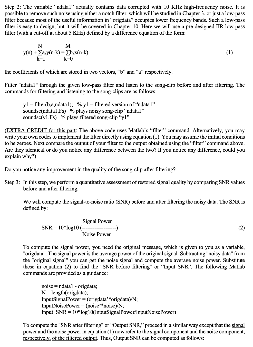 *Prob. 8 (Matlab Problem) Purpose This Matlab | Chegg.com