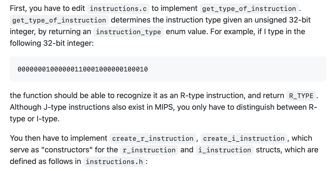 First, you have to edit instructions.c to implement | Chegg.com