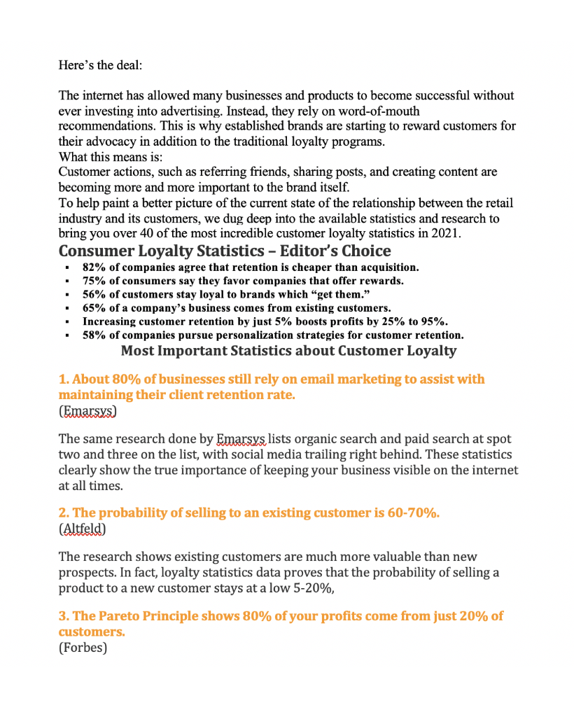 40 Amazing Customer Loyalty Statistics in 2021 By | Chegg.com