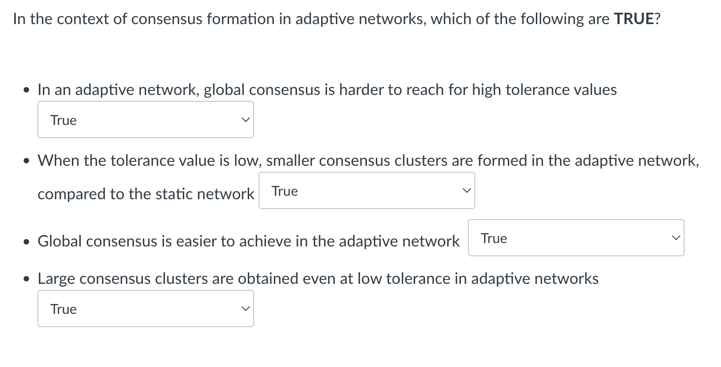 Solved In the context of consensus formation in adaptive | Chegg.com