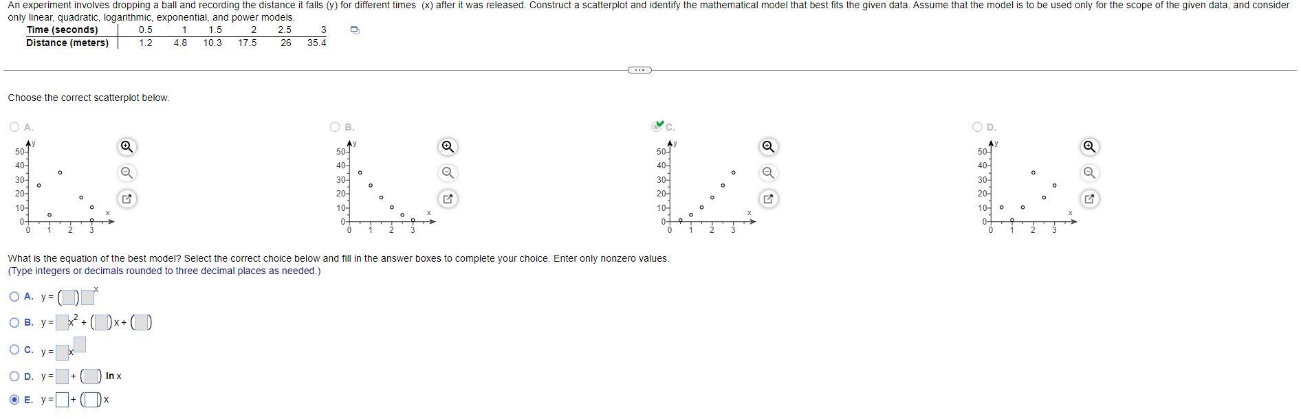 Solved An experiment involves dropping a ball and recording | Chegg.com