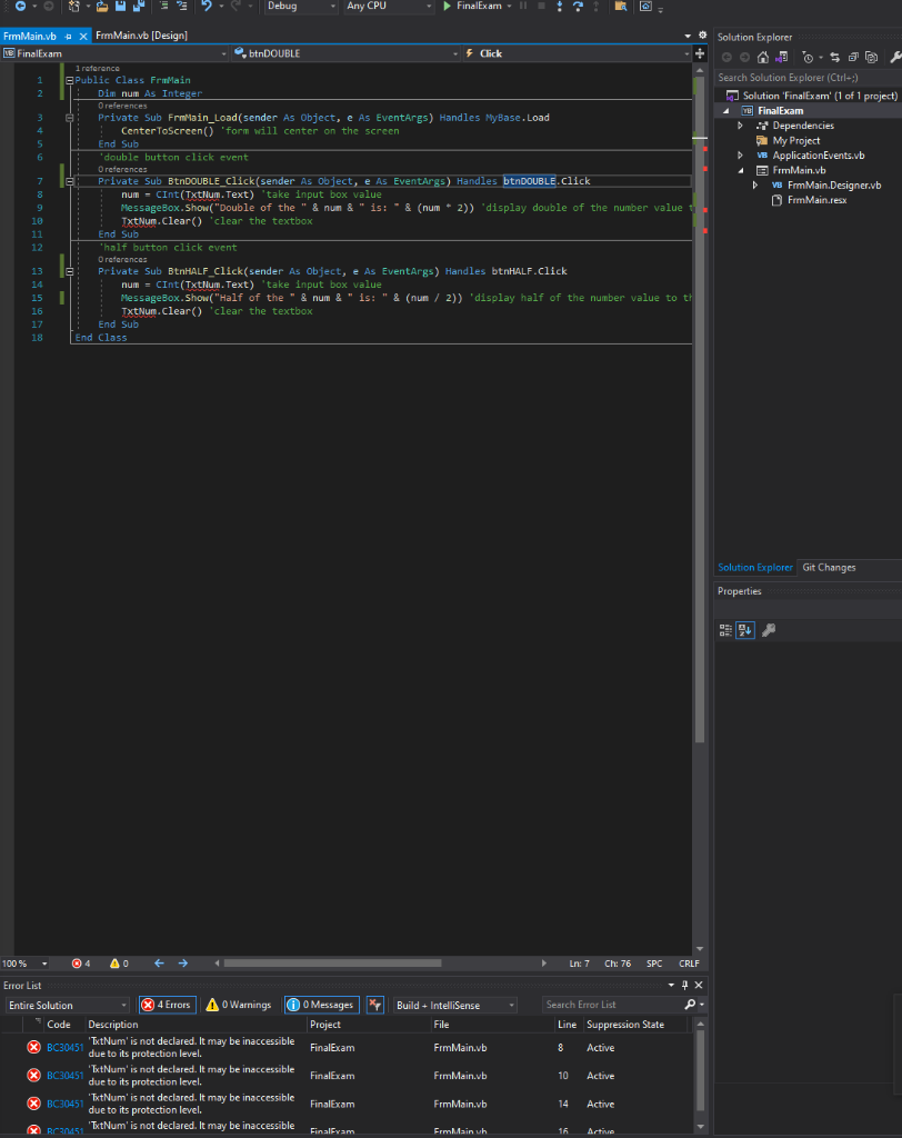 Solved How do I modify this so it will work without giving | Chegg.com
