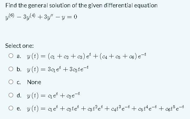 Solved Find the general solution of the given differential | Chegg.com