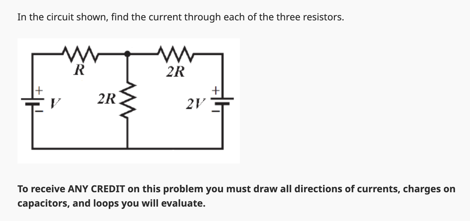 Solved In the circuit shown, find the current through each | Chegg.com