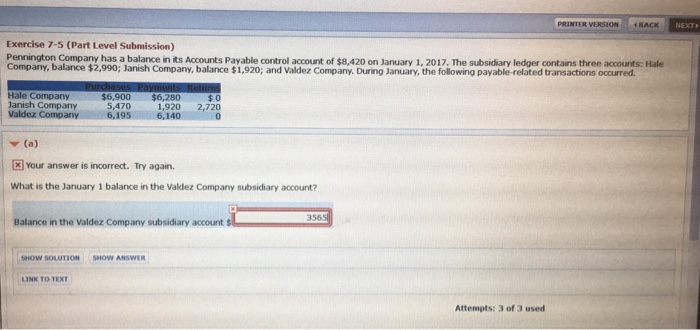 Solved Exercise 7-5 (Part Level submission) Pennington | Chegg.com