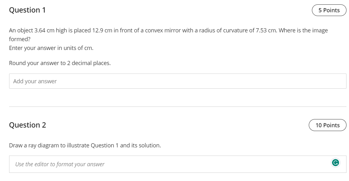 Solved An object 3.64 cm high is placed 12.9 cm in front of | Chegg.com