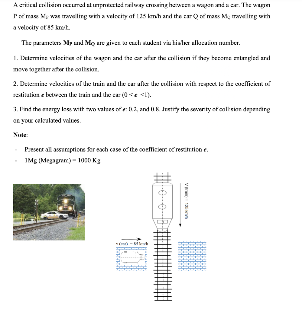 Solved A critical collision occurred at unprotected railway | Chegg.com