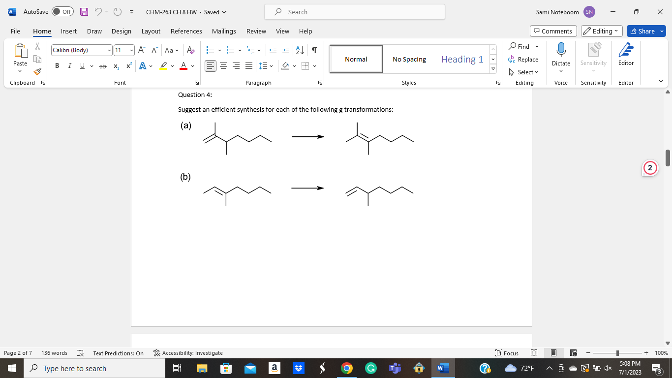 Solved Suggest an efficient synthesis for each of the | Chegg.com