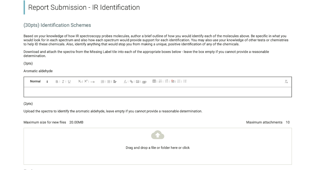 Report Submission - IR Identification (30pts) | Chegg.com
