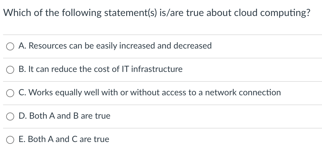 Solved Which of the following statement(s) is/are true about | Chegg.com
