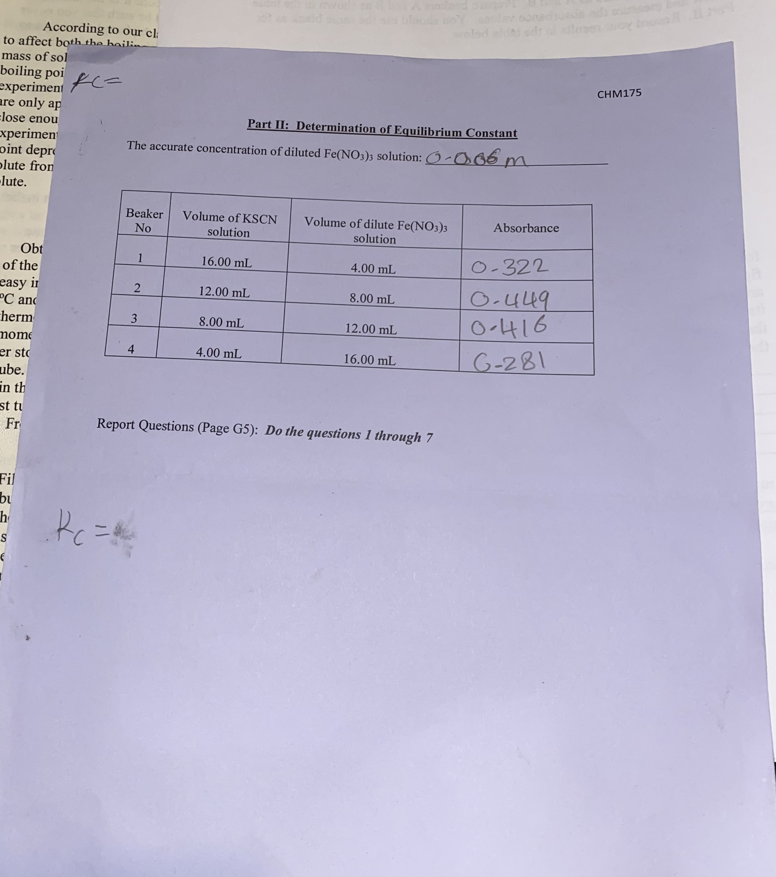 Part I: Data for Calibration Graph Accurate | Chegg.com