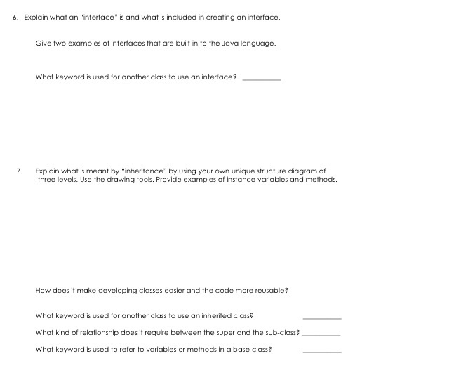 Solved 6. Explain what an "interface" is and what is | Chegg.com