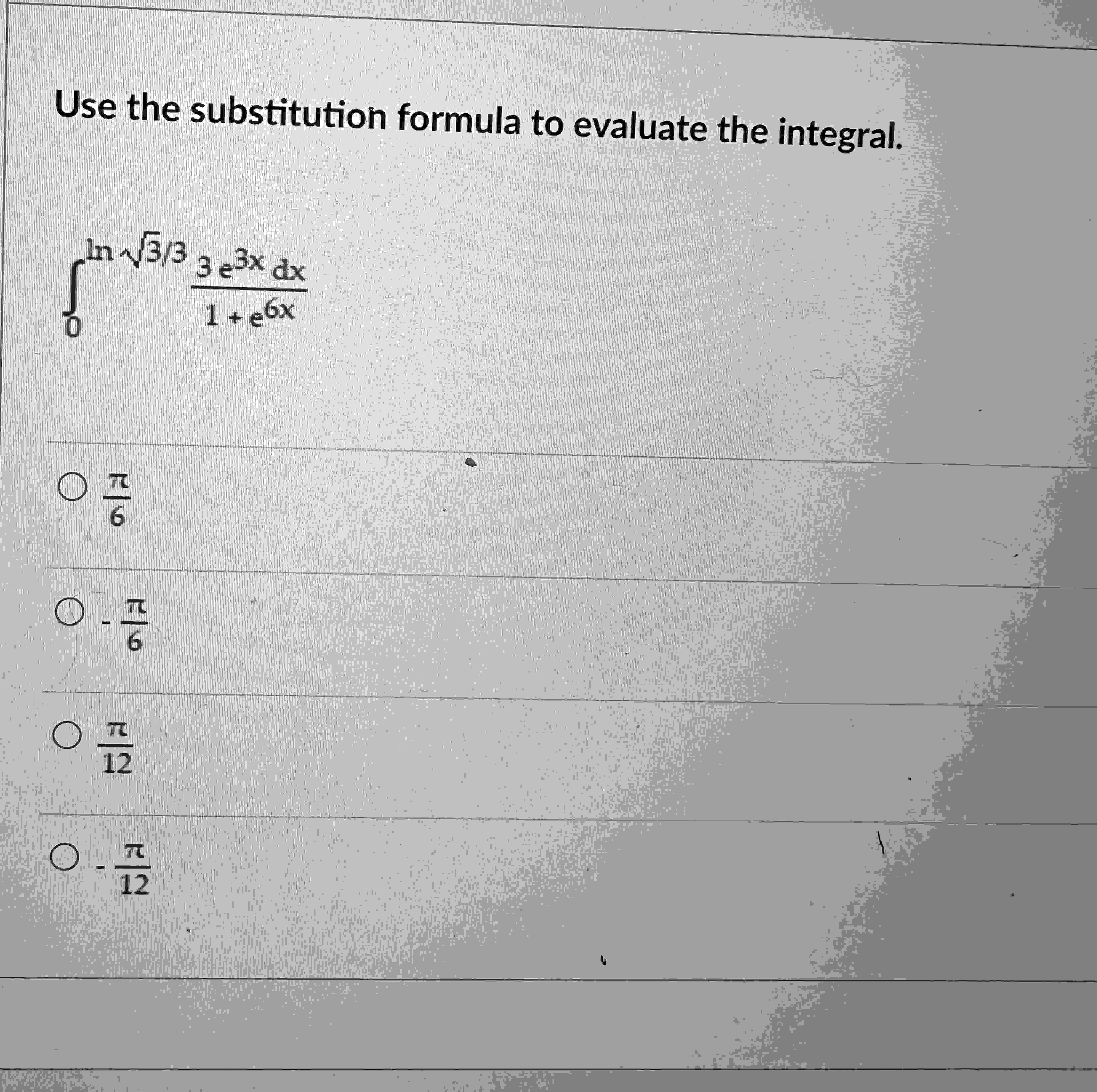Solved Use the substitution formula to evaluate the | Chegg.com