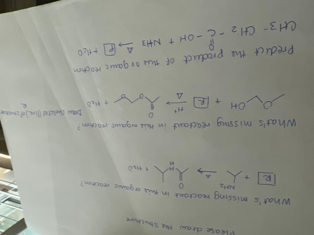 Solved What's missing reactant in this or gauic reaction? | Chegg.com