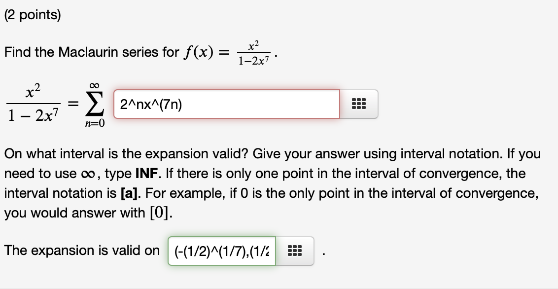 Solved (2 ﻿points)Find the Maclaurin series for | Chegg.com