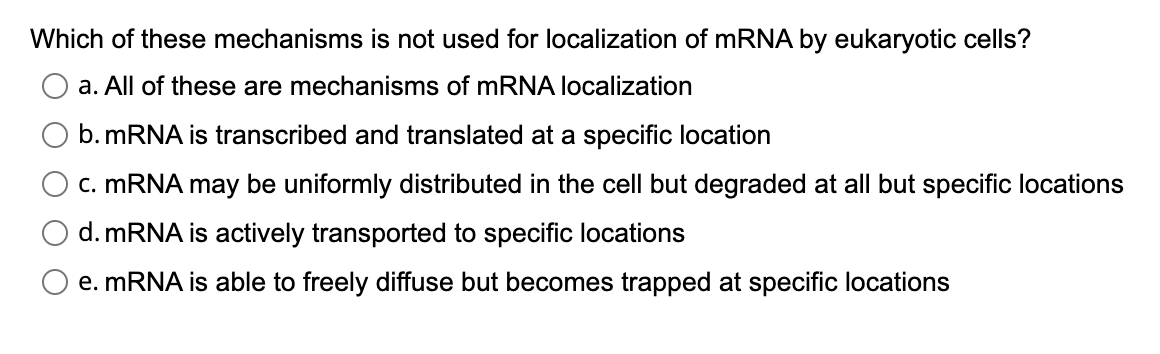 Solved Which of these mechanisms is not used for | Chegg.com
