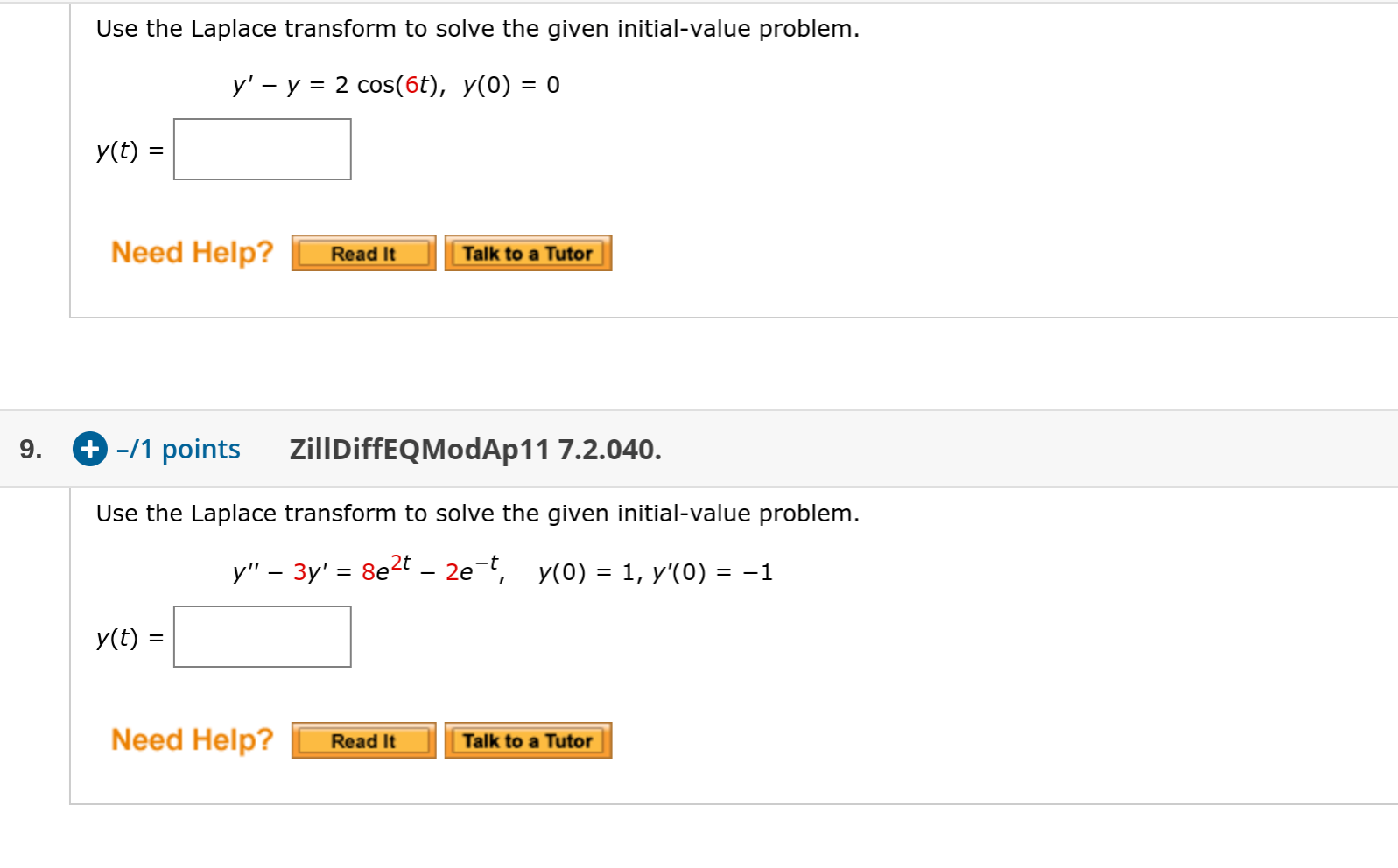 Solved Use The Laplace Transform To Solve The Given
