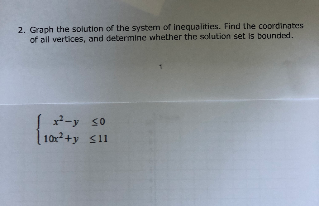 Solved 2. Graph the solution of the system of inequalities. | Chegg.com