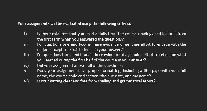 SOC122 Mid-Term Reflection Assignment (Fall 2022): | Chegg.com