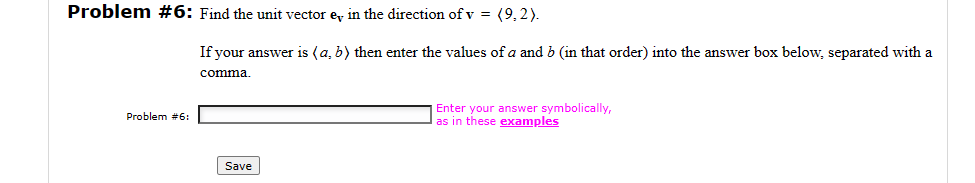 Solved Problem \#6: Find the unit vector ev in the direction | Chegg.com