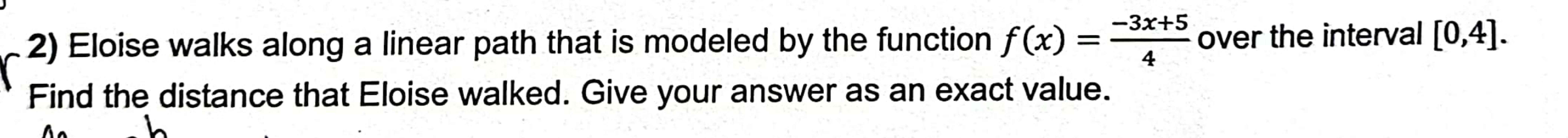 Solved Eloise walks along a linear path that is modeled by | Chegg.com