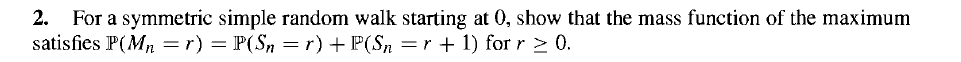 Solved 2 For A Symmetric Simple Random Walk Starting At 0