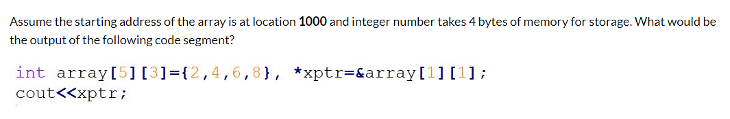 Solved Assume the starting address of the array is at | Chegg.com