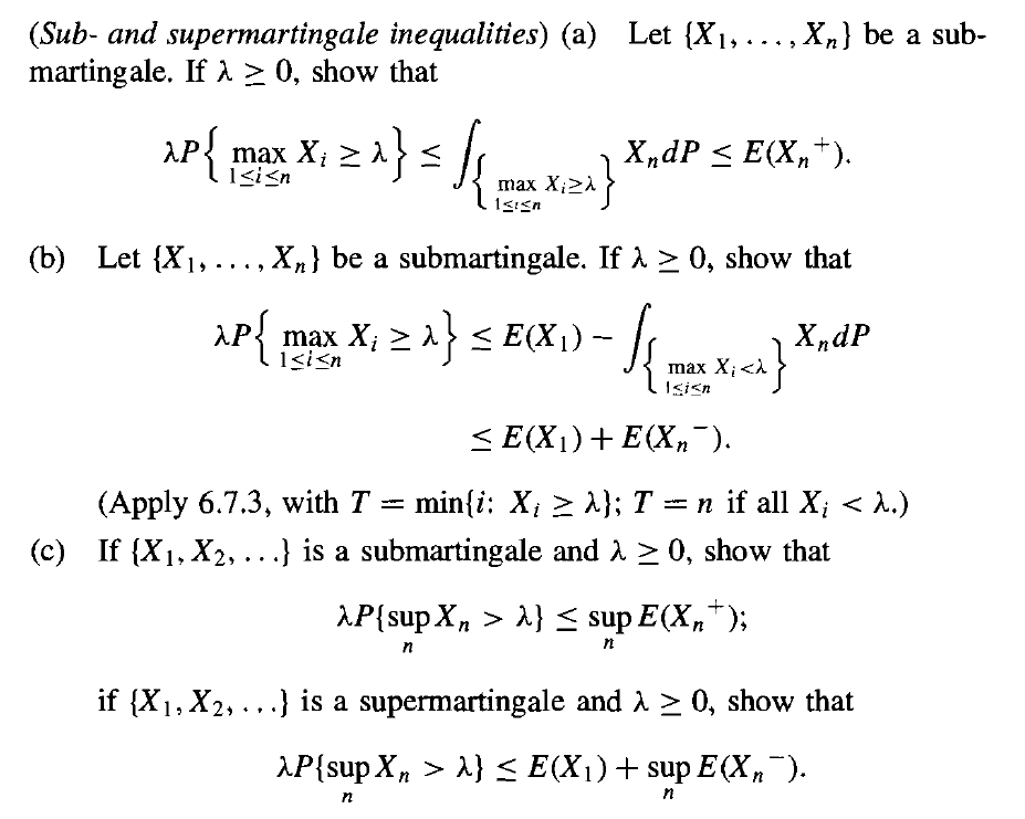 Solved (Sub-and supermartingale inequalities) (a) Let | Chegg.com
