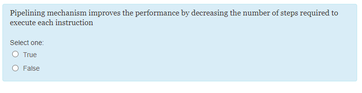 Solved Pipelining mechanism improves the performance by | Chegg.com