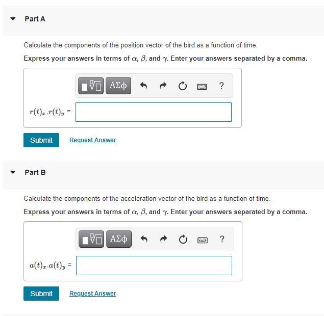 Solved A bird flies in the xy-plane with a velocity vector | Chegg.com