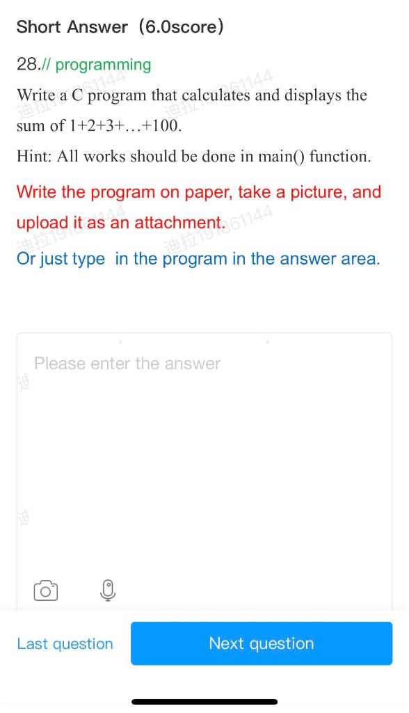 Solved Short Answer (6.Oscore) 28.// programming Write a C | Chegg.com