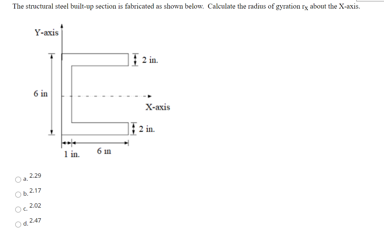 Solved The structural steel built-up section is fabricated | Chegg.com
