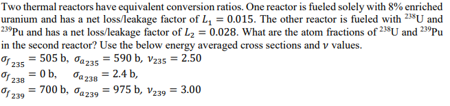 Solved Two thermal reactors have equivalent conversion | Chegg.com