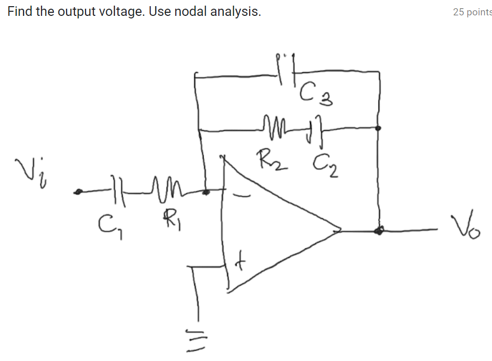 Solved Find the output voltage. Use nodal analysis. 25 | Chegg.com